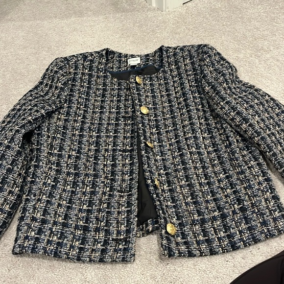 J. Crew | Jackets & Coats | J Crew Black And White Tweed Jacket | Poshmark